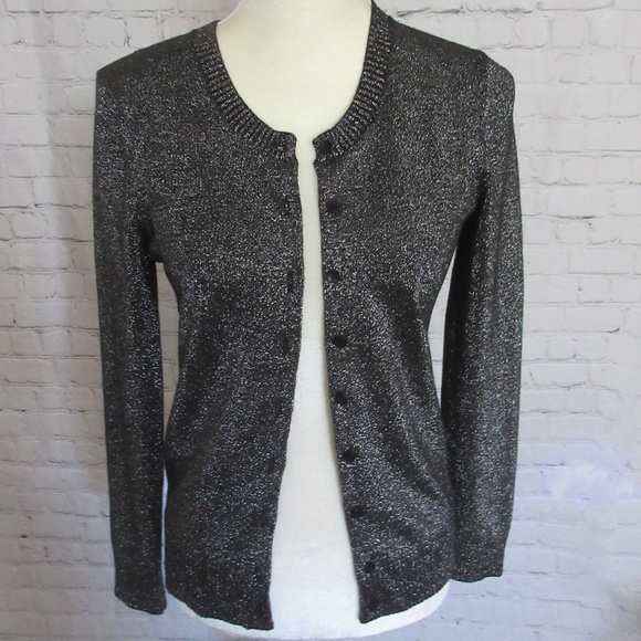 GAP | Sweaters | Dressy Black And Silver Metallic Sweater Gorgeous ...